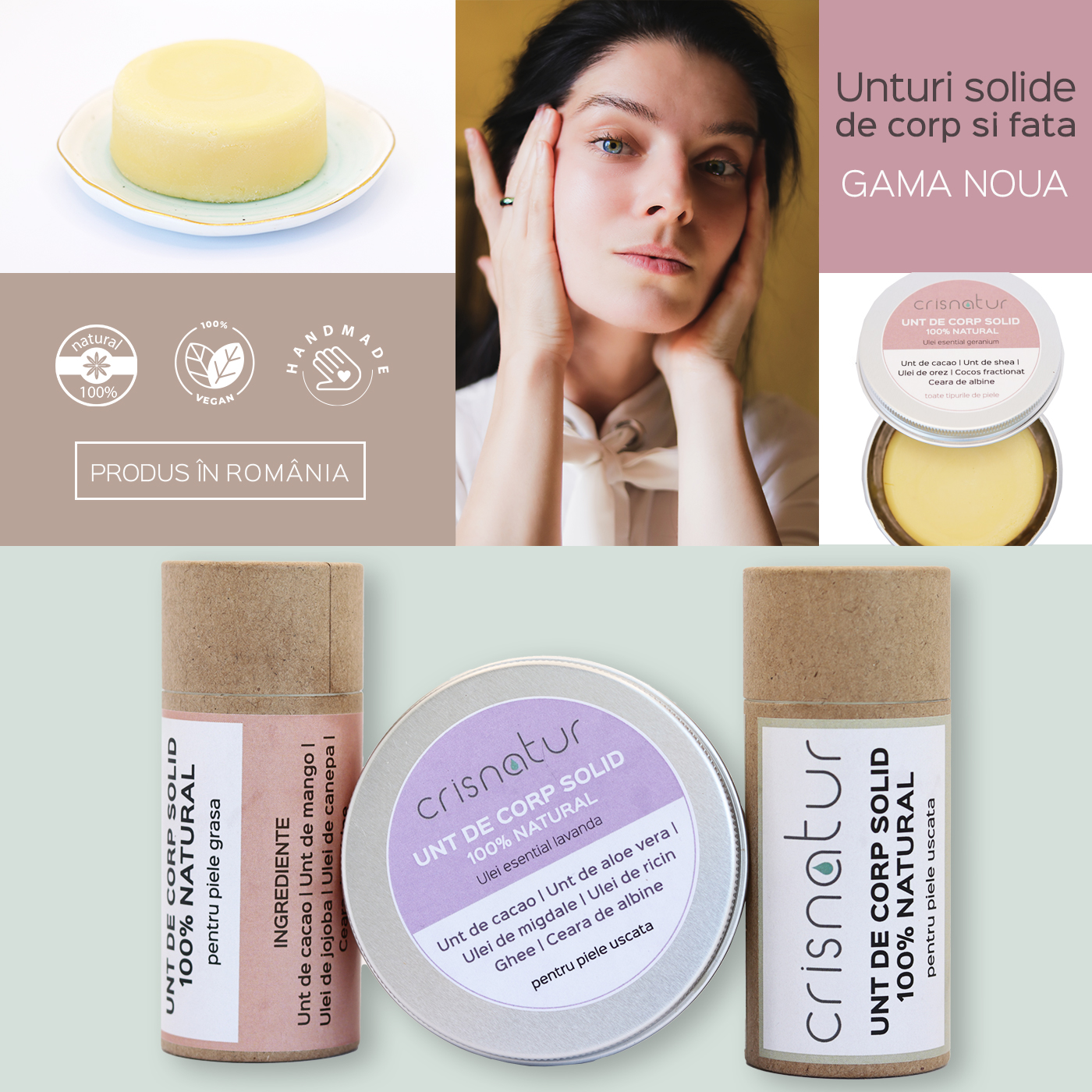 Unt de corp natural - Crisnatur - Cosmetice naturale românești